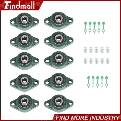 10PC UCFL202-10 Pillow Block Flange Bearing 5/8" Bore 2 Bolt Solid Base ...