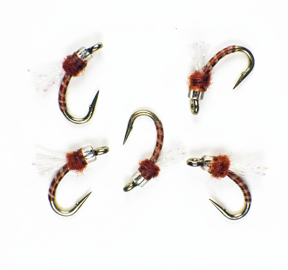 Top Secret Midge Mercury Brown Nymphs - Premium Trout Fly Fishing Flies ...