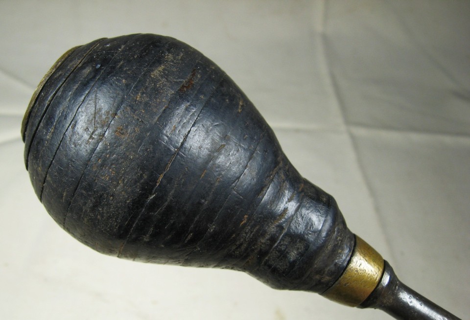 Unusual, Large Stacked Leather, Bulbus, Handle Flat Blade Screwdriver ...