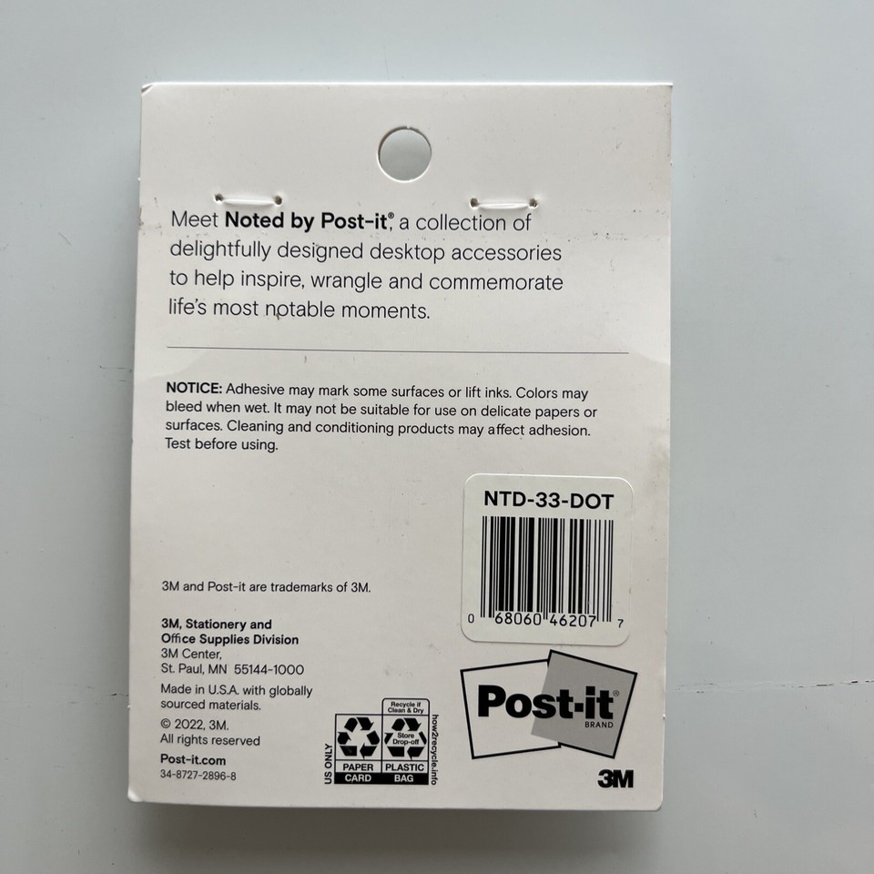 NOTED by Post it 2.9x2.8 Square Yellow Dotted Sticky Notes 200 Sheets 2 ...