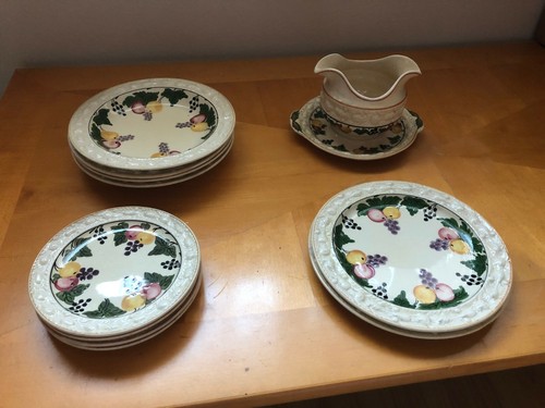 Mixed set Titian Ware Adams Royal Ivory Della Robia border -hand ...