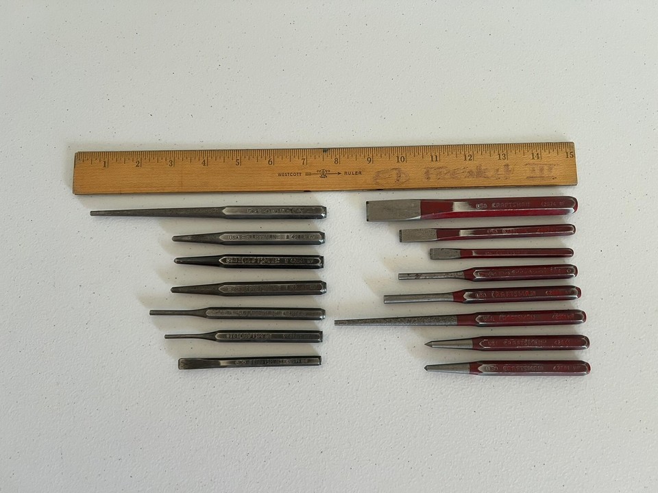 Craftsman Center Punches & Chisel Lot Of 15 Vintage | eBay