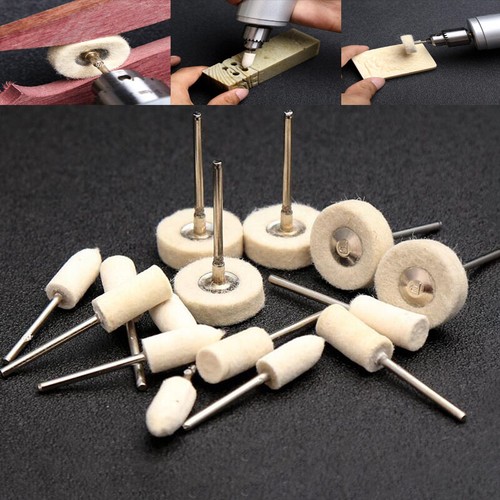 Wool Felt Polishing Wheel Burr Buffing Pads Mandrel Cylinder 2.35mm ...