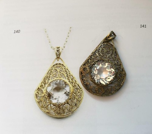 Vintage Pendant Rock Crystal Hallmark 875 Silver Jewelry Russian gems ...