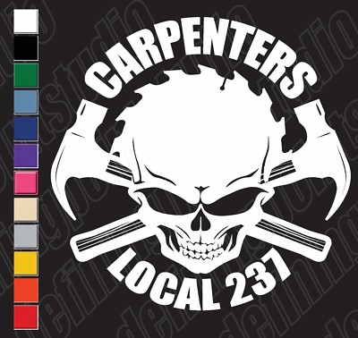 UNION CARPENTER SKULL HAMMERS customizable NUMBER vinyl decal sticker ...