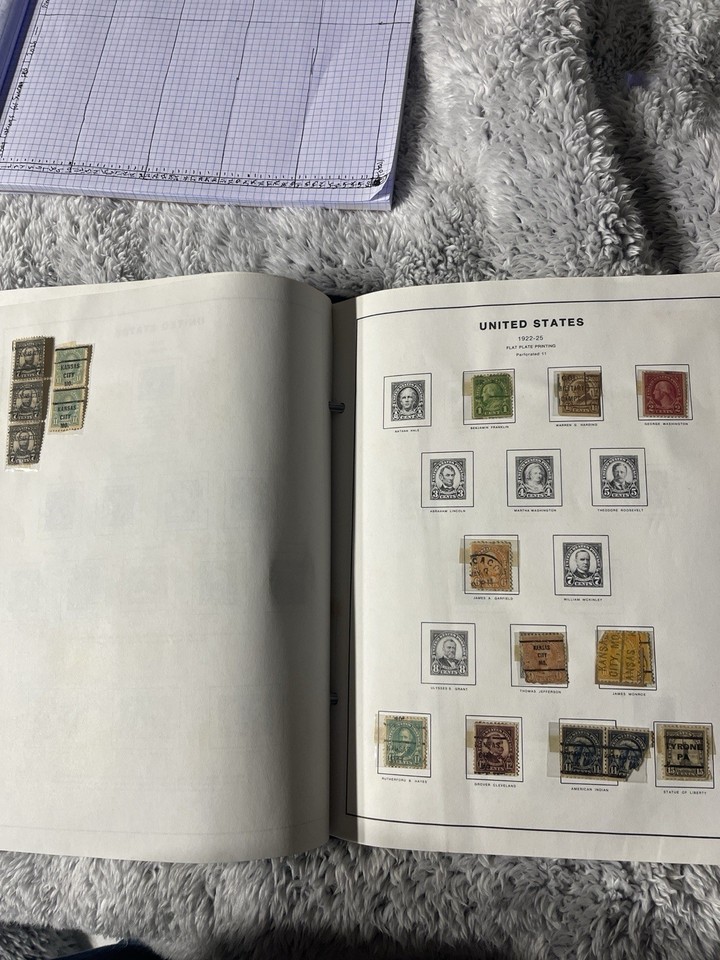 Vintage American Stamp Album w Random Used US Stamps Mixed Years | eBay