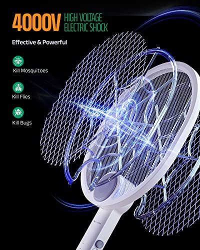 Buzbug Electric Fly Swatter, Type-C Rechargeable Bug Zapper Racket ...