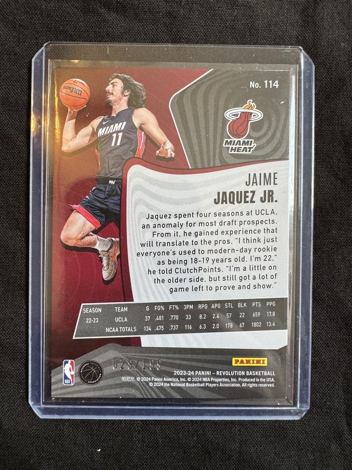 JAIME JAQUEZ JR 2023-24 Panini Revolution SP Red Swirl Parallel Rookie ...