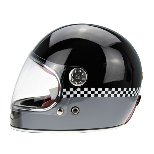 VIPER F656 RETRO VINTAGE 70's STYLE FIBREGLASS FULL FACE MOTORCYCLE ...