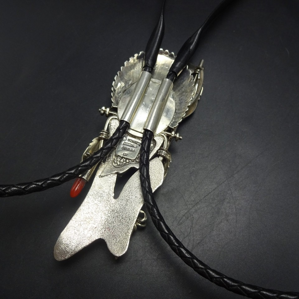 Spectacular RAY WINNER SterlingSilver 14K TURQUOISE CORAL Warrior Chief ...