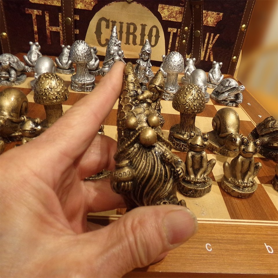 Garden Gnome Fairy Tale Bronze And Sterling Silver Color Chess Set | eBay