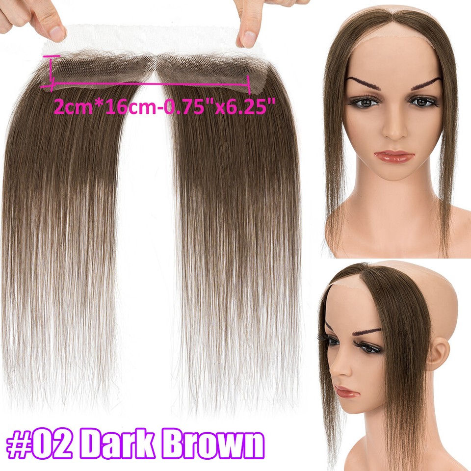 Full Lace Hair Topper Women Hairline Remy Human Forehead Hairpiece ...