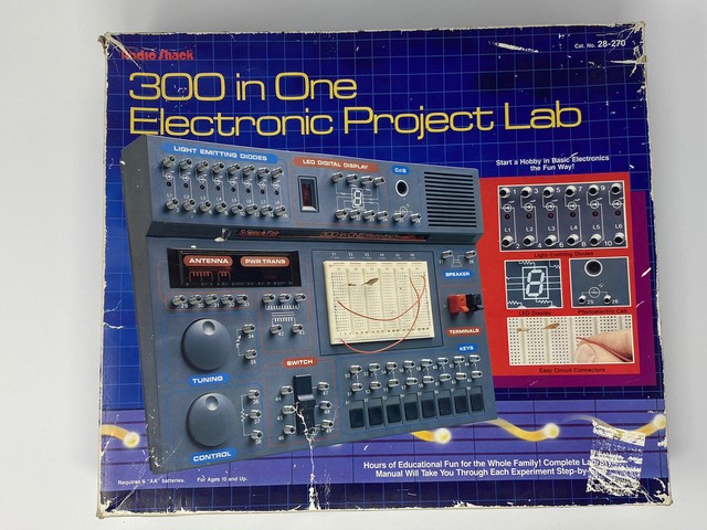 Vintage Radio Shack Electronic Project Lab 300 in 1 Kit Science Fair 28 ...