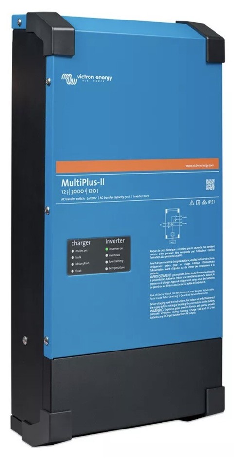 VICTRON ENERGY MULTIPLUS-II INVERTER CHARGER 12/3000 120V NEW/FACTORY ...