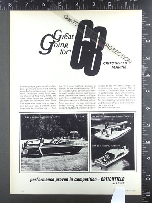 1968 ADVERTISEMENT for Critchfield Marine C 20 V Tri Hull 17 SDR 23 ...
