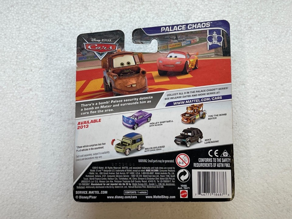 DISNEY PIXAR CARS CHASE PALACE CHAOS MILES AXLEROD WITH OPEN HOOD ...