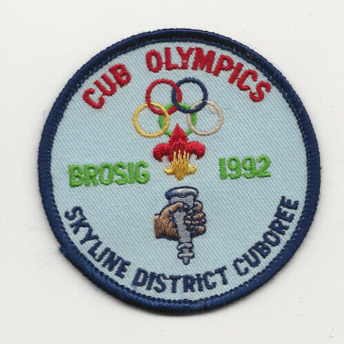 SKYLINE DISTRICT CUB o REE patch / BROSIG 1992 OLYMPICS - Boy Scout BSA ...