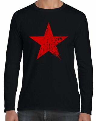 Red Communist Star Cuba Long Sleeve T-Shirt - Che Guevara Marx ...