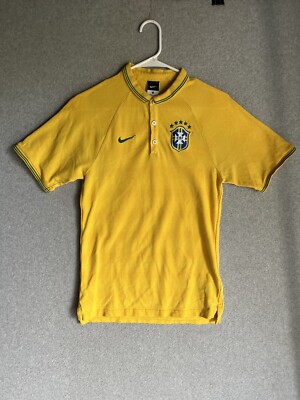Nike CBF Brazil Polo Shirt Yellow Size Small Mens | eBay
