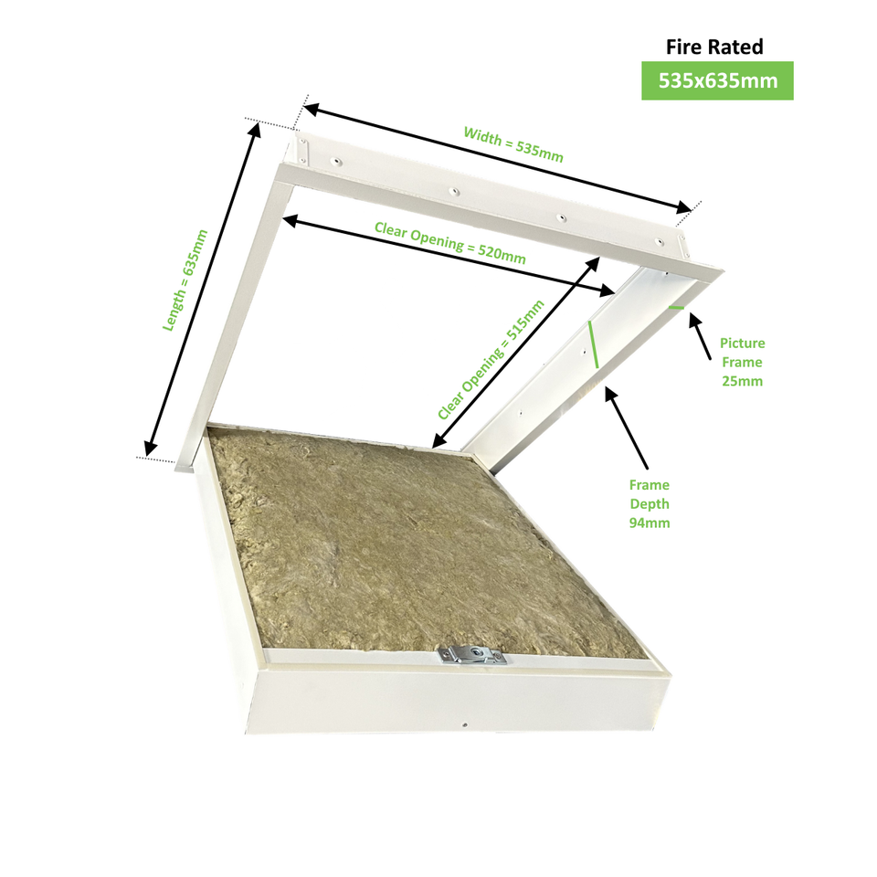 Loft Hatch Fire Rated / Insulated with Drop Down Door - 535x635mm | eBay UK