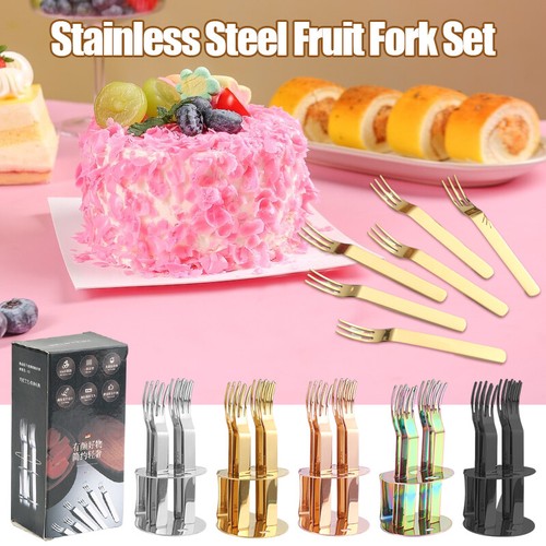7pcs Stainless Steel SmallFruit Fork Set Cake Dessert Tableware Kitchen ...