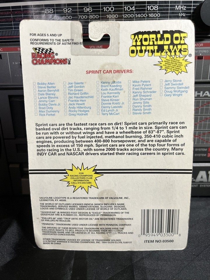 1994 World Of Outlaws Sprint Car Die Cast! Gary Wright! Racing ...