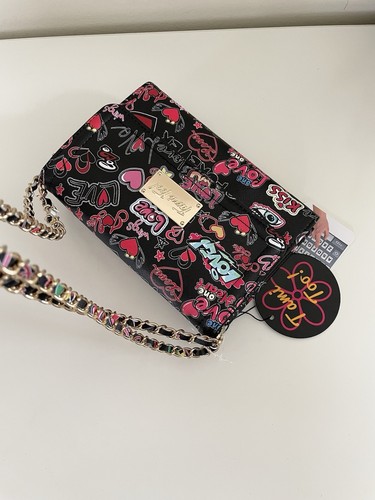 Tami Too! Graffiti Crossbody Tech Window Black and Red Women's Bag NWT ...