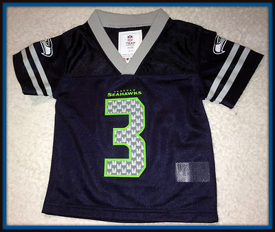SEATTLE SEAHAWKS RUSSELL WILSON NFL TEAM APPAREL JERSEY 12 AND 18 MONTH ...