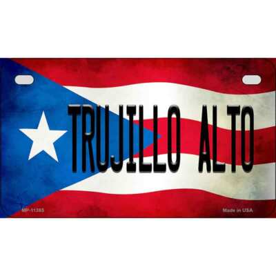 Trujillo Alto Puerto Rico State Flag Novelty Metal Motorcycle Plate MP ...