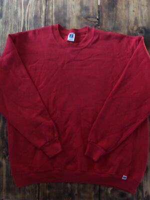 Vintage Russell Sweater Adult XL Red Blank Pullover Sweatshirt 90s USA ...