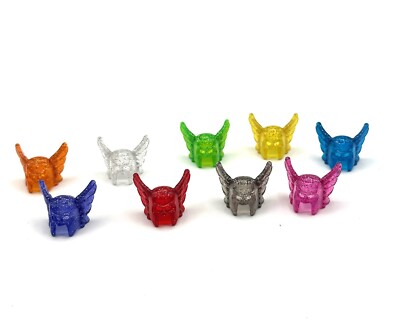 New RARE Lego Trans Clear Set of 9 Assorted Glitter colored helmet w ...