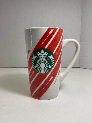 Starbucks 16oz White With Red Stripe And Arrows Coffee/Tea Cup Mug | eBay