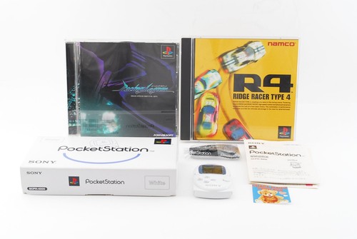 Sony PS1 Pocket Station White SCPH-4000 w/Box Racing Lagoon R4 Set ...