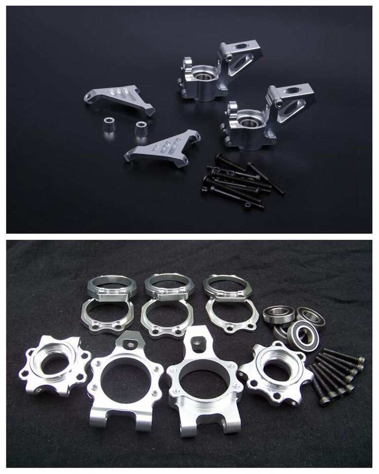 CNC Alloy Front Rear Wheel Hub Carrier Mount for HPI KM Rovan Baja 5B ...