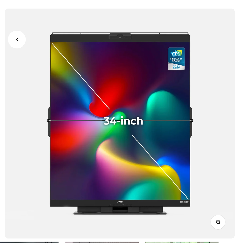 Mobile Pixels Geminos Dual 24" Stacked Computer Monitors with Webcam ...