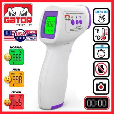 Infrared Digital Thermometer Human Body Forehead Temperature Gun LED No ...