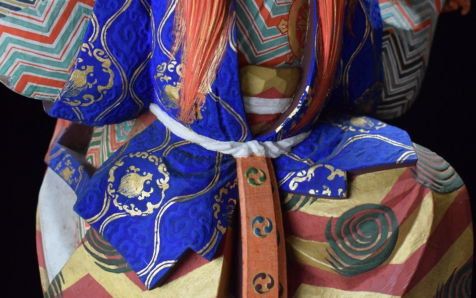 Japanese Vintage Noh Play Shakkyo Wooden Colored Statue | eBay