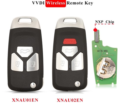Fits Audi XNAU01EN XNAU02EN NXP 3/4 Button Complete Transponder Remote ...