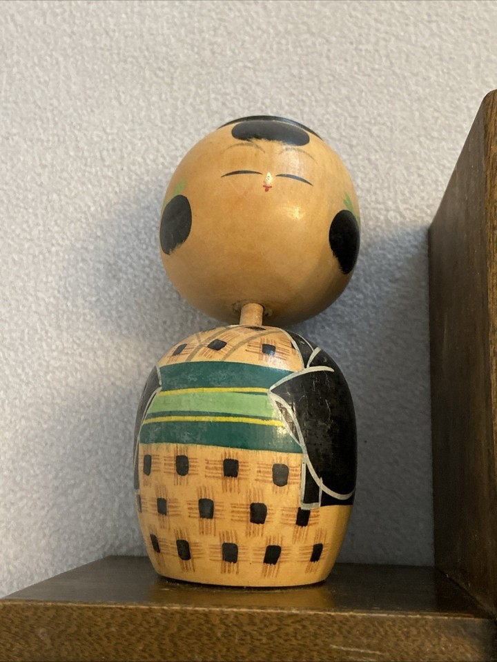 Vintage Wooden Japanese Kokeshi Bobble Head Doll Bookends Japan Hand ...