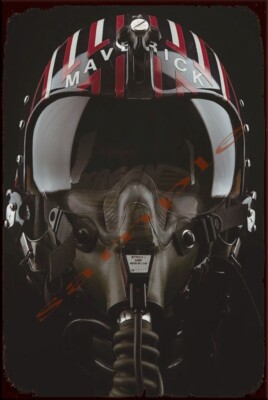 MAVERICK HELMET Retro/ Vintage Wall Home Décor, Shed-Garage Bar Tin ...