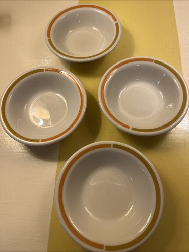 Vintage Sterling China Restaurant Ware 4 Sauce Dessert Bowls Orange ...