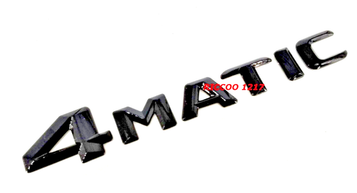4Matic rear badge for Mercedes Benz gloss black 14.5cm rounded letters ...
