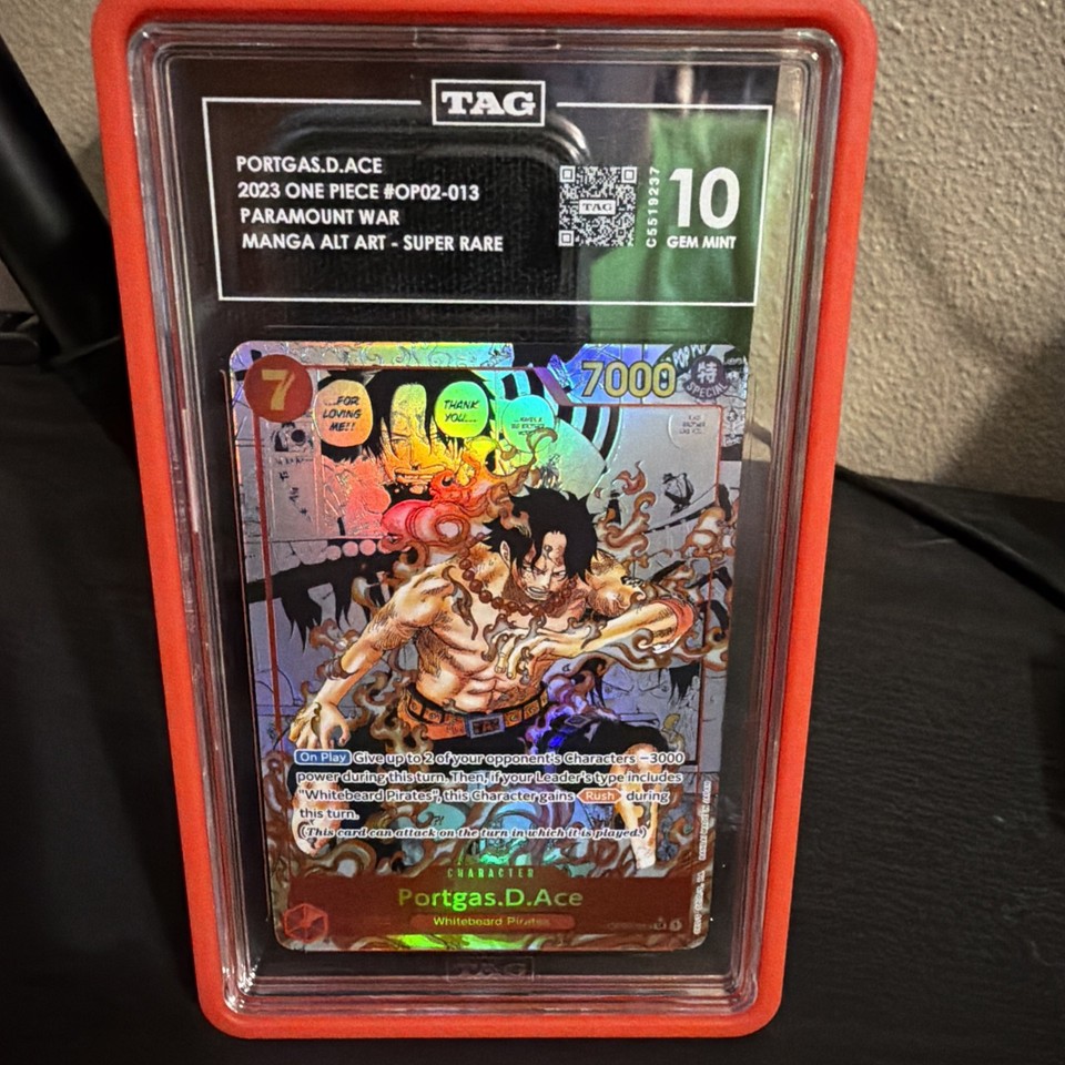 One Piece PRB01 OP02 - 013 Manga Alt. Art #013 PORTGAS.D.ACE Graded 10 ...