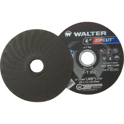 Walter 11-T 052 Zip Wheel CUT OFF WHEEL / (25 pk) 5`` X 3/64`` X 7/8 ...