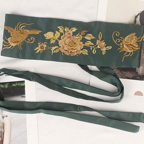 Lady Floral Embroidery Wide Belt Waistband Cummerbund for Dress Jacket ...