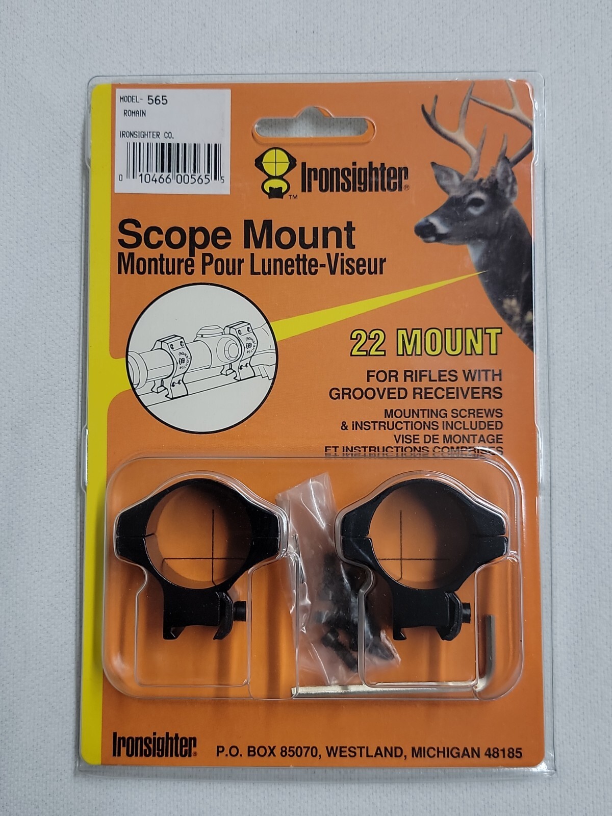 Ironsighter Scope rings for Romain .22 caliber grooved recievers #565 ...