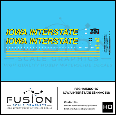 HO Scale Iowa Interstate Railroad GEVO 516 Locomotive Decal Set | eBay
