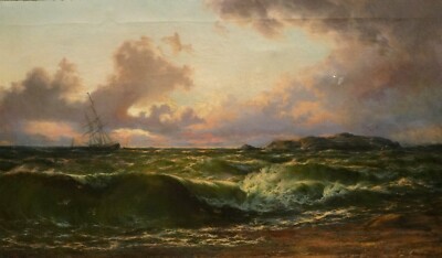 Large 19th Century After The Storm, Isle Of Arran Thomas Rose Miles ...