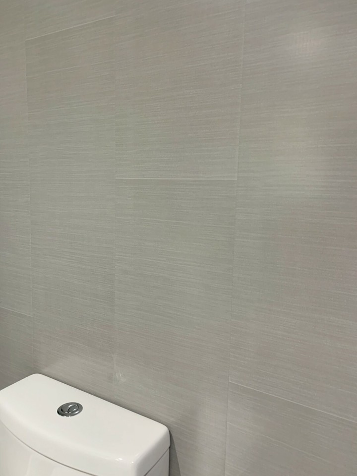 Modern Tile Effect Bathroom Wall Panels PVC Carbon, Graphite Grey ...