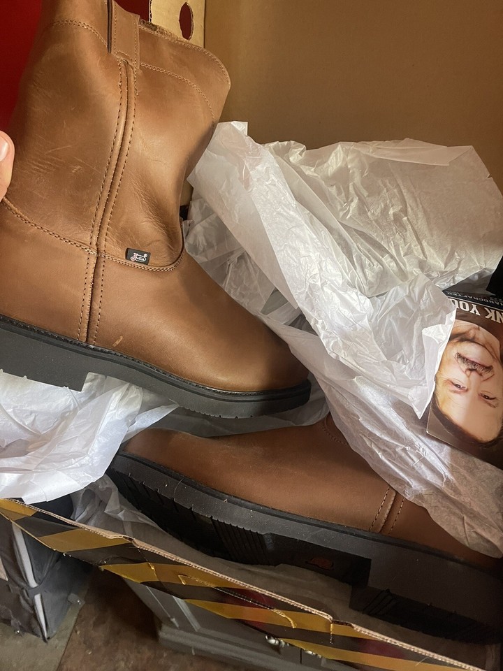 Justin Men's Original Work boots 10” Aged Bark Steel Toe Style: 4795 ...